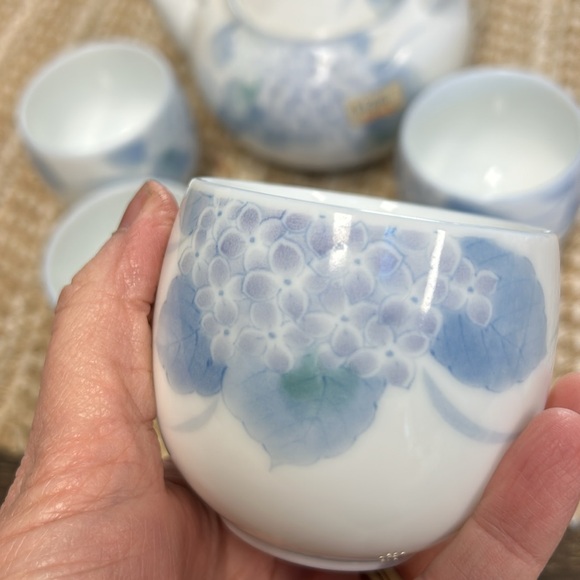 Vintage | Kitchen | Vintage With Tags Japanese Hydrangea Tea Set 4 Cups ...